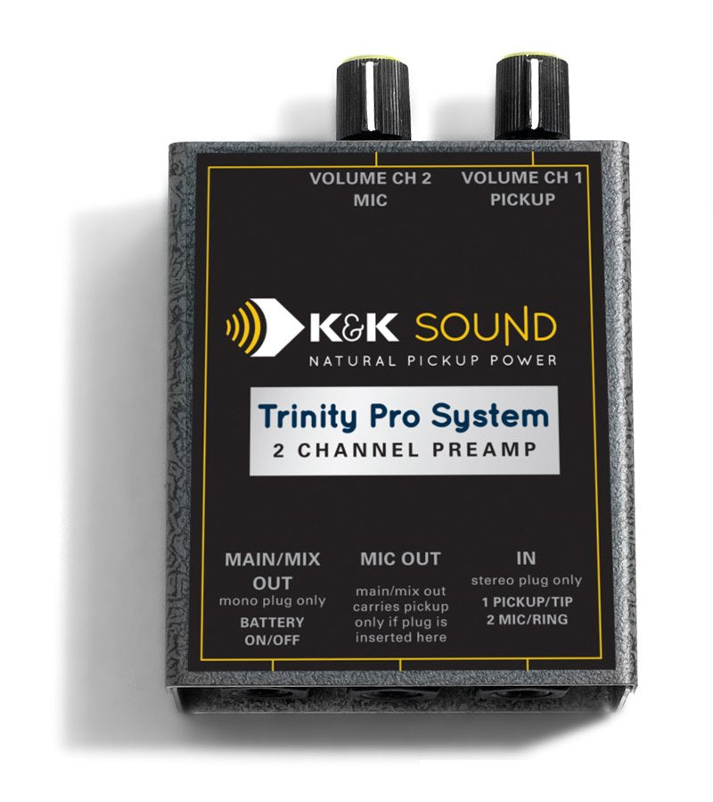 K&K Sound Trinity Pro Preamp - 2 Channel Preamp for Mic/Pickup Combo System